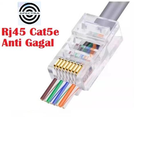 Jual SATUAN Konektor RJ45 Connector Cat 5e Anti Gagal Spectra Eceran ...