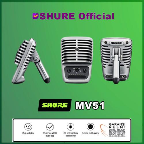 Promo Shure MV51 Digital Large Diaphragm Condenser Microphone Mic MV 51 ...