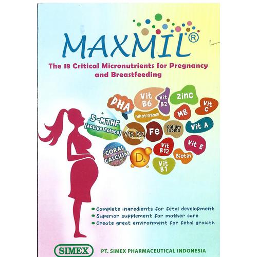 Jual MAXMIL BOX ISI 30 TABLET - Kaplet vitamin kehamilan dan menyusui ...