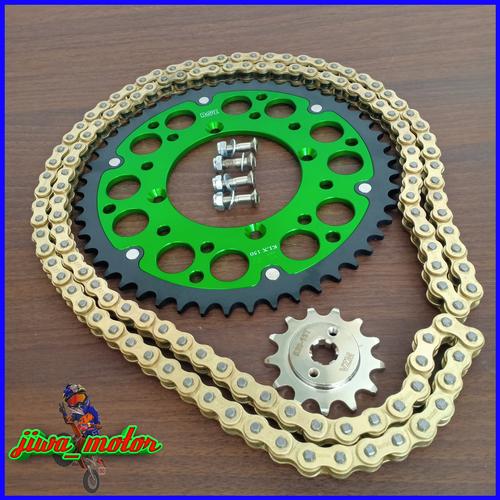 Jual gear set ROZ 520 KLX DTRACKER 150 plus rantai expedition GOLD ...