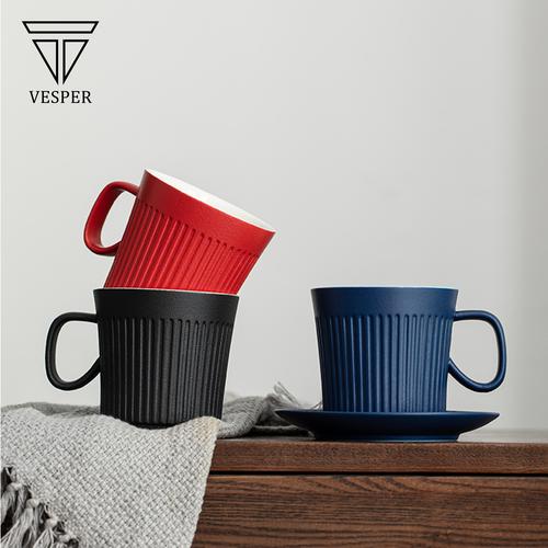 Promo cangkir kopi teh saucer set vertical matte color / coffee cup ...