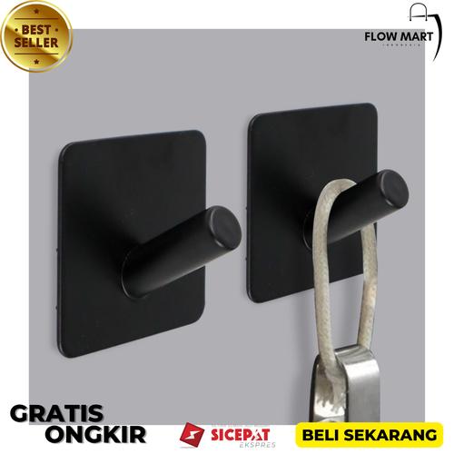 Jual Gantungan Dinding Hook Hanger Stainless Steel - BLACK - Jakarta ...