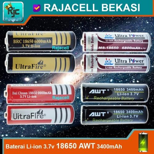 Jual Baterai Li-ion 18650 recharge isi ulang 3.7V 4.2V Ultra Fire Power ...