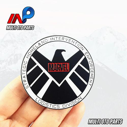 Jual Sticker Emblem Metal 3D Marvel Logo Agents of Shield warna Hitam ...