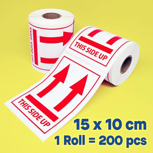 Jual Stiker Label This Side Up Sticker Pengiriman 15 x 10 cm/1 roll/200 ...