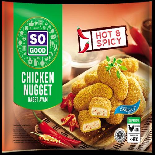 Jual NAGET AYAM BAWANG PEDAS SO GOOD SPICY GARLIC CHICKEN NUGGET 400GR - HOT SPICY - Jakarta ...