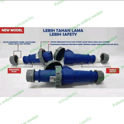 Jual Industrial plug + mobile socket 16A 3 pole FORT IP 67 FT- 0132 ...