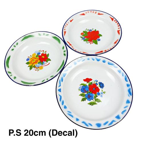 Jual Piring Seng 20cm WARNA TEBAL enamel/jadul - 20cm(Brush), Biru ...