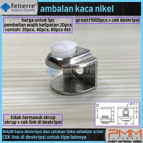 Jual ambalan kaca nikel FELTERRE | trapes siku bracket kayu besi ...