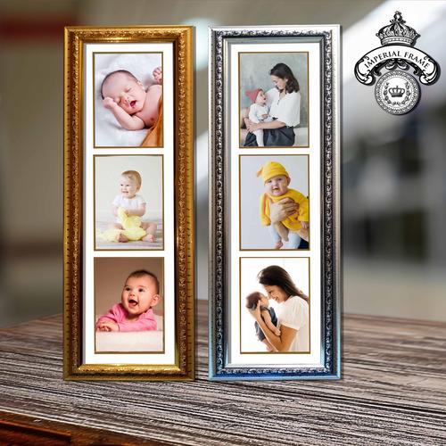 Jual Bingkai Frame Foto 4R susun 3 ( 3 in 1 ) - Gold - Kota Tangerang ...