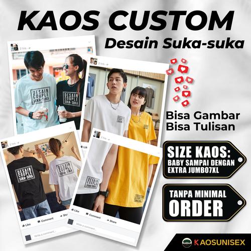 Jual Kaos Custom design satuan sablon DTF desain suka suka full warna ...
