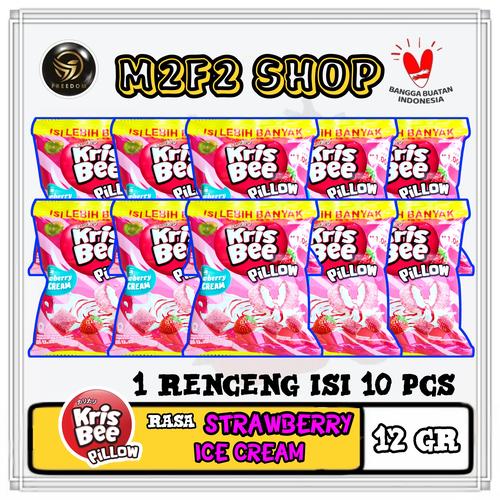 Jual Snack Kris Bee Pillow Strawberry Ice Cream Sachet -12 gr (1 ...