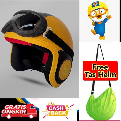 Jual Helm Anak 2-7 Tahun Retro Kacamata Model Pororo Kuning Hitam ...