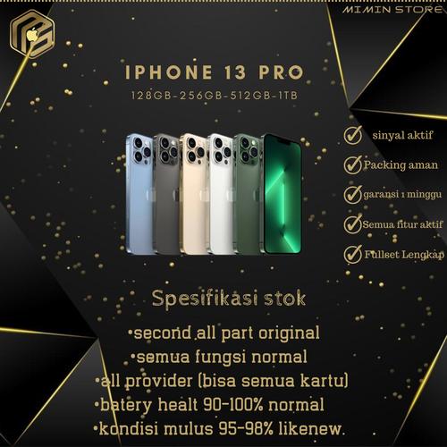 Jual iPhone 13 Pro second 128gb 256gb 512gb 1tb fullset mulus 100% original - Sierra Blue, 128GB ...