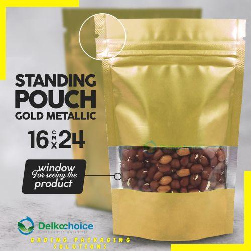 Jual PLASTIK STANDING POUCH | WINDOW METALIZE EMAS PLASTIK ZIPLOCK ...