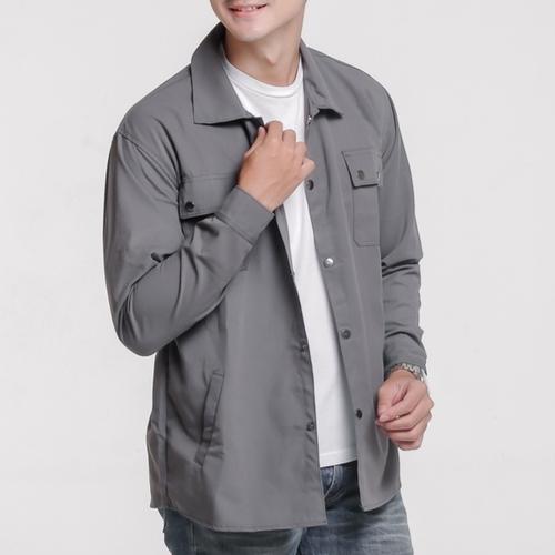 Jual Kemeja Trucker Pria Jaket Semi Parka Canvas Casual Cowok Formal ...