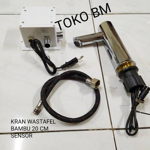 Jual kran bambu wastafel panas dingin hitam doff/kran bambu hitam ...
