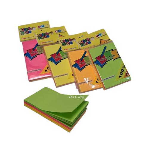 Jual STICKY NOTES KERTAS 4 WARNA 50 X 76 MM 100 LBR MEMO TEMPEL POLOS ...