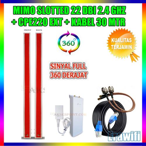 Jual Antena Wifi Outdoor 2,4 GHz Mimo Slotted 22 dBi + CPE220 Ext 30 ...