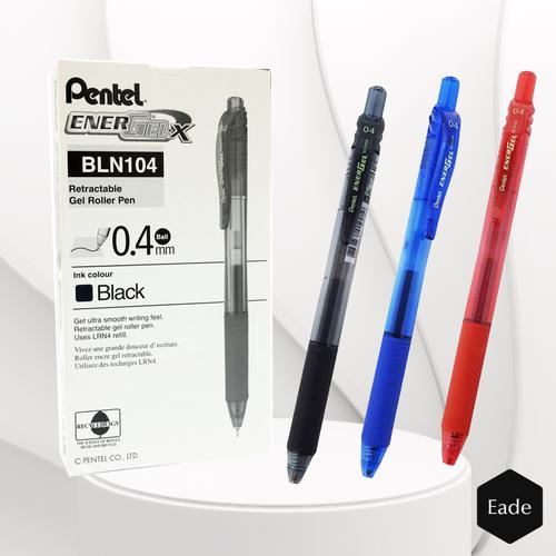 Jual Pulpen / Ballpoint Pentel Energel 0.4 BLN 104 - Hitam / Biru ...