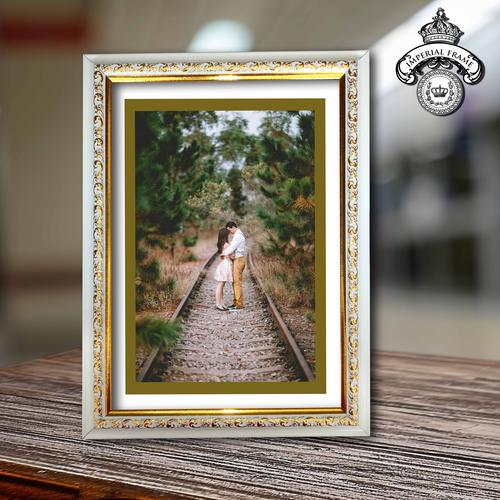 Jual Bingkai Frame Figura Foto 10RS ( 25x35 cm ) Ukir - Putih Gold ...
