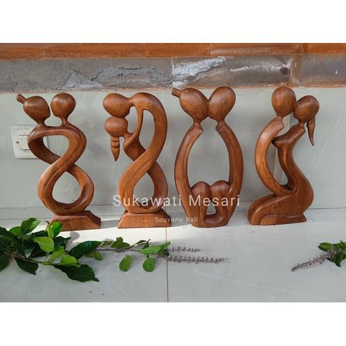 Jual Patung Abstrak Kayu Modern Pasangan Couple 30cm Home Dekorasi Bali ...