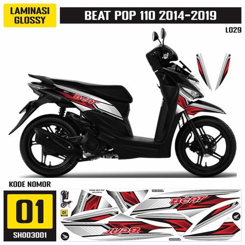 Jual Sticker Striping Decal Honda Beat Pop 2014-2019 Variasi SH003001 ...