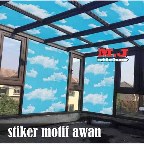 Jual Stiker Kaca Motif Awan/Sticker Jendela Rumah/Ruko/Gedung/Kantor ...