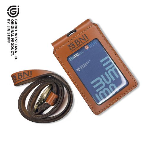 Promo ID Card Kulit Sapi Asli & Name Tag Holder / Lanyard - Kustom ...