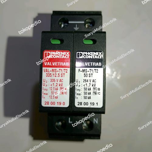 Jual Surge Arester Phoenix Contact VALVETRAB VAL-MS-T1/T2 335/12.5/1+1 ...