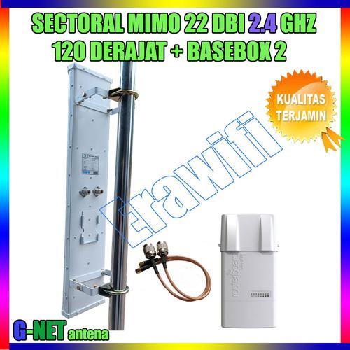 Jual Antena ISP Rt Rw Net Hotspot Sectoral Mimo 22 dBi 120 derajat 2,4 GHz - BaseBox 2 - Kab ...