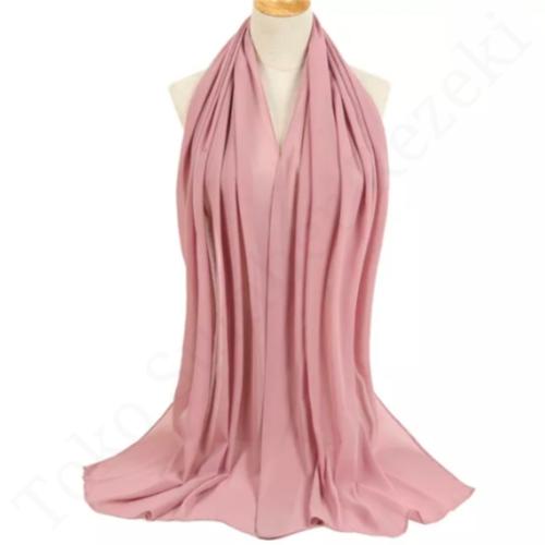 Jual Selendang Merah Muda Panjang Pink Long Scarf Plain Shawl Syal ...