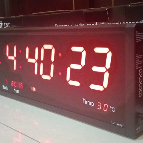 Jual JAM DINDING DIGITAL LED TNT4819 Merah. (bingkai alumunium ...