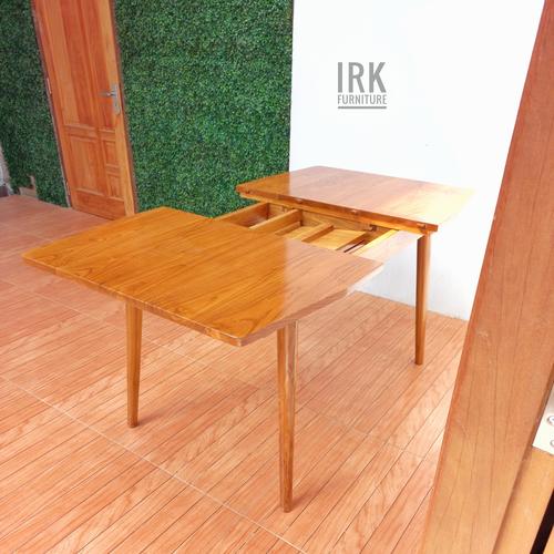 Jual meja makan extendable kayu jati ukuran custom dengan 4 kursi - Kab ...