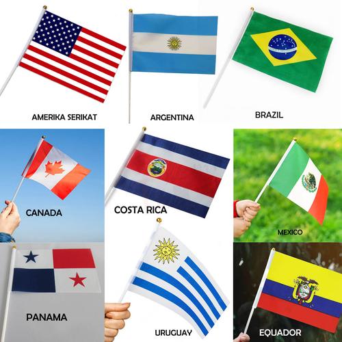 Jual Bendera Tangan Negara Benua Amerika / America Countries Hand Flags ...