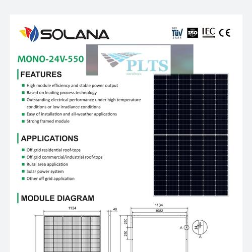 Jual Panel surya 550wp mono Solana - Kota Surabaya - toko panel surya ...
