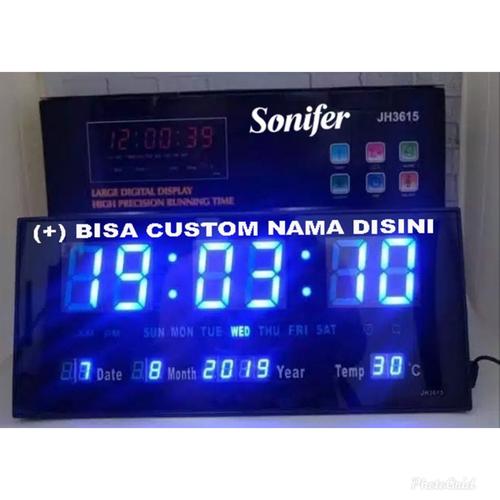 Promo Jam Dinding Digital LED Clock HIJAU/BIRU 36 cm x 15 cm LED JH ...