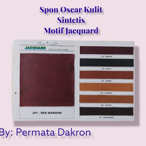 Jual Bahan Kulit Bercak Spon Oscar Kulit Sintetis Imitasi Corak Jacquard J01 Red Maroon Kab