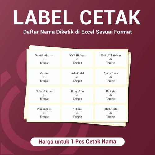 Jual Cetak Nama di Label Undangan - Cetak Saja - Jakarta Timur ...