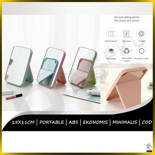 Jual Cermin Lipat Persegi Kaca Rias Wajah Makeup Wanita Letak Meja ...