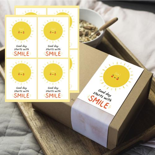 Jual LABEL STIKER CUTTING SMILE UNTUK MAKANAN PERSEGI PANJANG ISI 48 ...