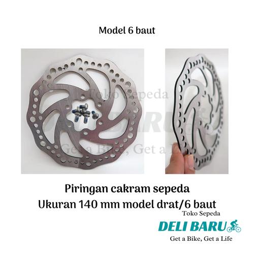 Jual Piringan rem cakram disc brake model drat ukuran 140 mm sepeda ...