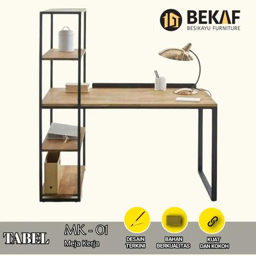Jual BEKAF meja kerja + rak || beja belajar || meja industrial MK - 01 ...