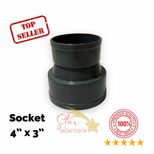 Jual Vlok Sok 4" x 3" inch Plok Sock PVC Reducer Socket Sambungan Pipa ...