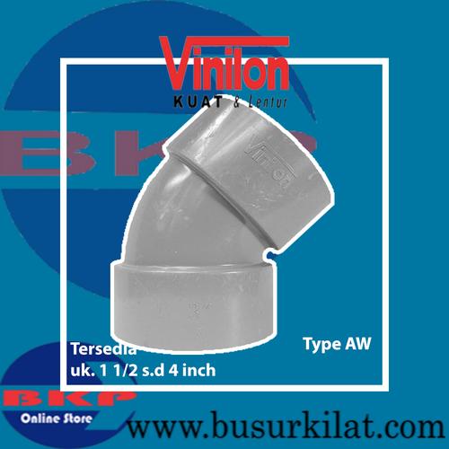 Jual Knie 45 / Elbow 45 Pvc Vinilon uk. 1 /14 s.d 6 inch / Fitting Pvc ...