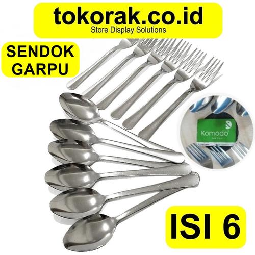 Jual KOMODO SENDOK GARPU MAKAN STAINLESS TEBAL ISI 6PCS SENDOK GARPU ...