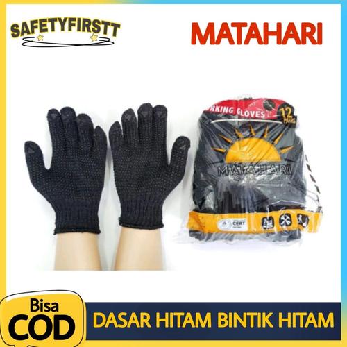 Jual SARUNG TANGAN KERJA SAFETY DASAR HITAM BINITK HITAM MATAHARI ...