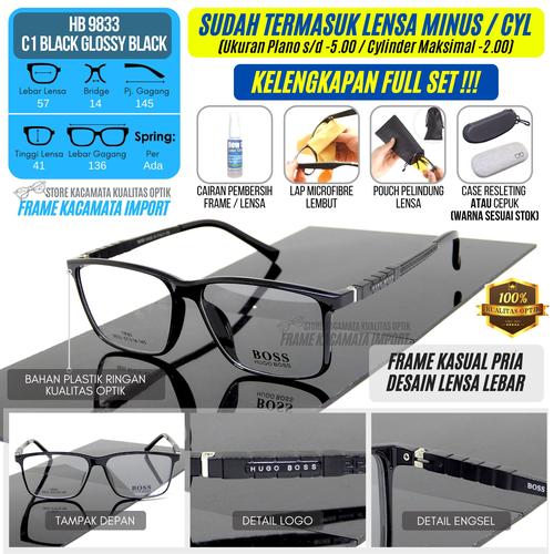 Jual Frame Kacamata Pria Ukuran Besar Kotak Plastik Kualitas Optik ...