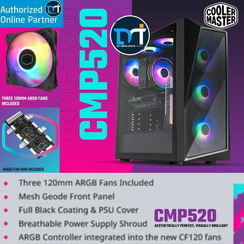 Promo Cooler Master CMP 520 - ARGB Tempered Glass Mid-Tower ATX Gaming ...