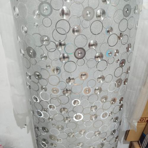 Jual STICKER KACA SANDBLAST TYPE GL 020 SILVER BULAT 3D L-90cm STIKER ...